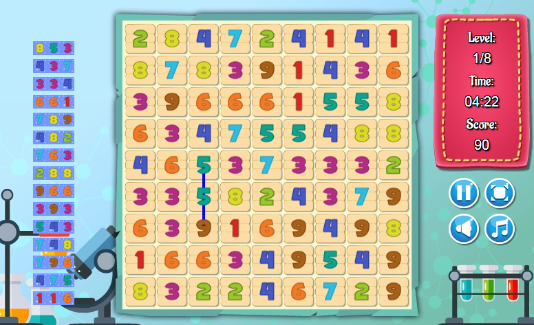Number Search - Amazing Mind HTML5 Games - DSS Games online